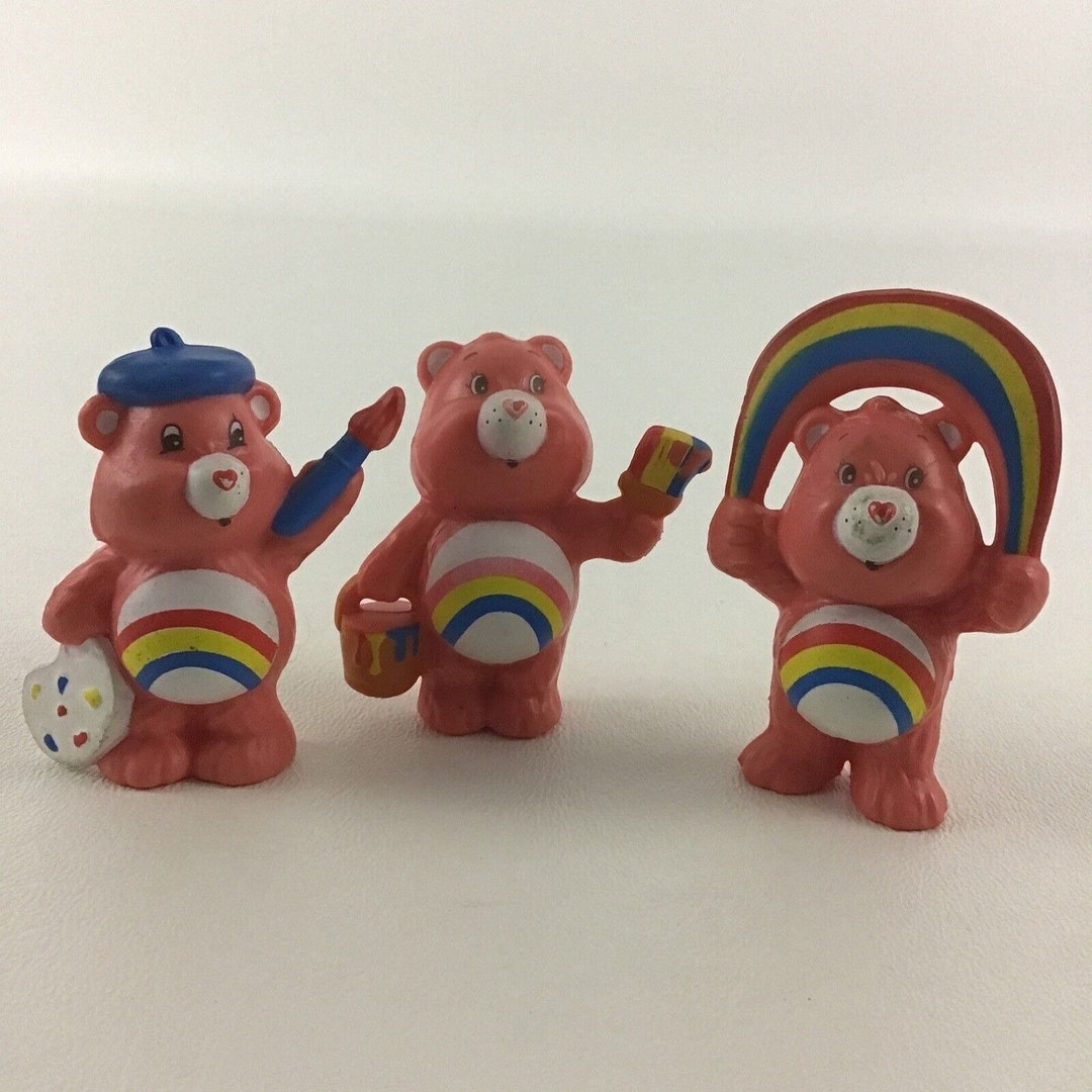 Care Bears Mini Collectible PVC 2 Figures Cheer Bear Lot Vintage 1983 ...