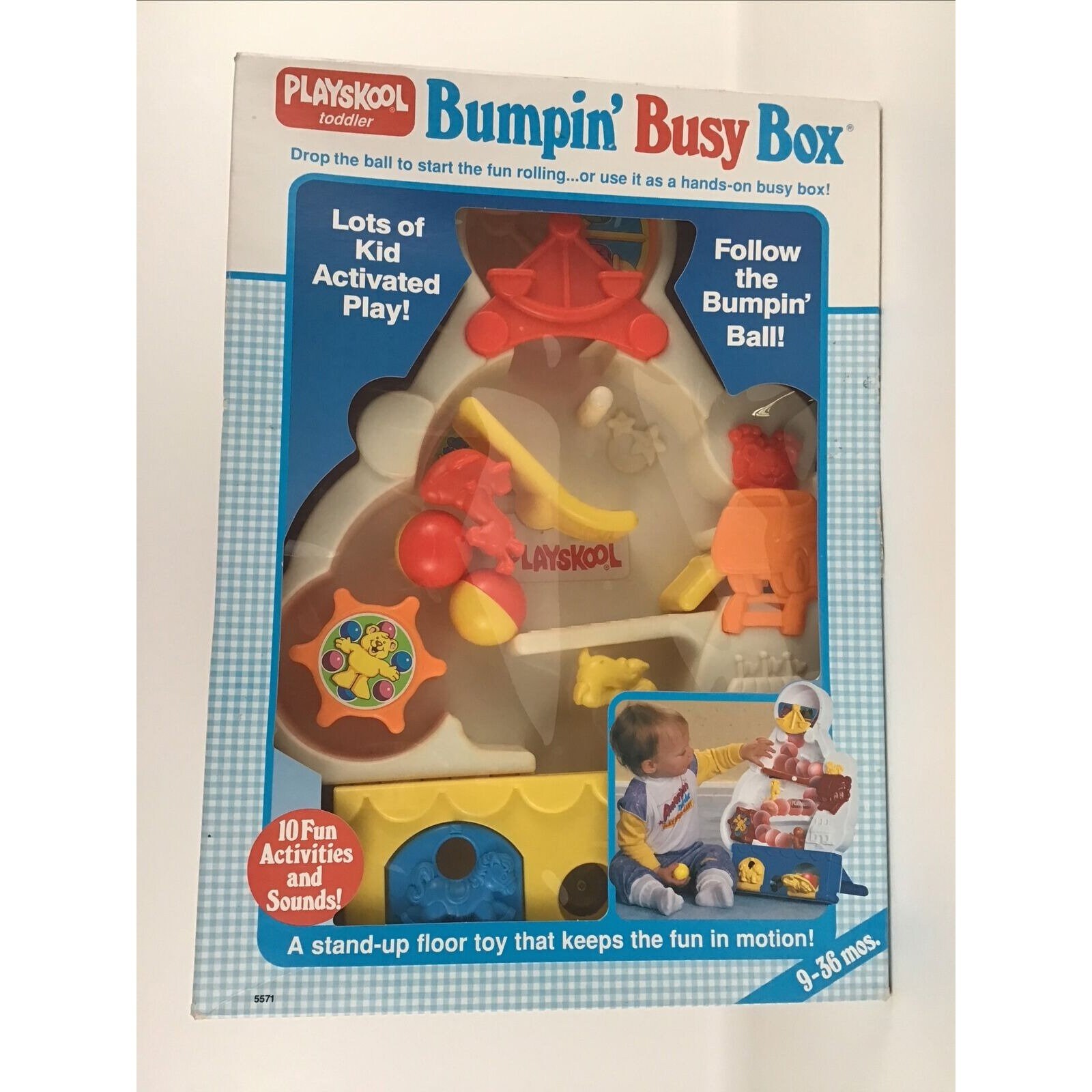 Playskool Toddler Bumpin’ Busy Box Ball Drop Baby Toy Vintage 1989 USA ...