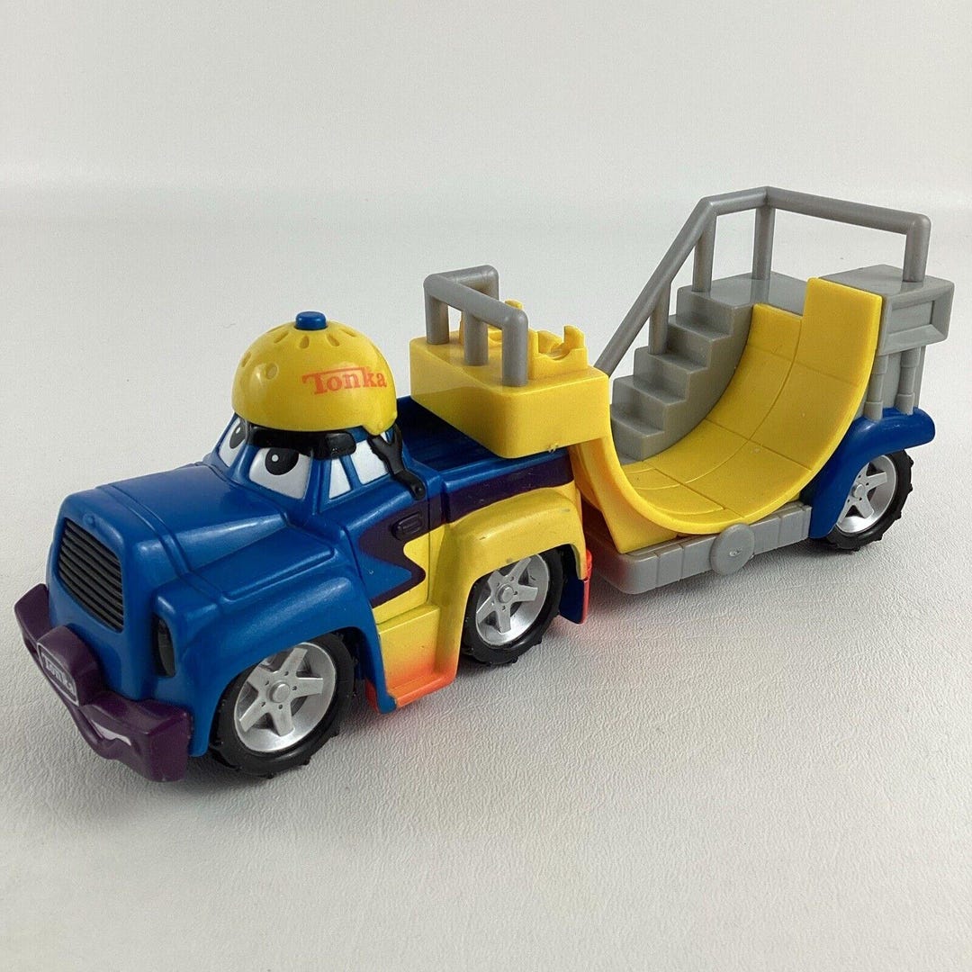 Tonka Lil Chuck Talking Haulers Tow Truck 9.5" Vehicle Skateboard Ramp ...