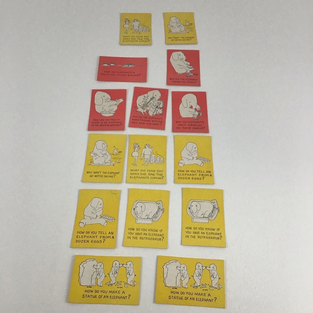 Elephant Joke Cards L.M. Becker Co. Collectible 15 Card Set Lot Vintage ...