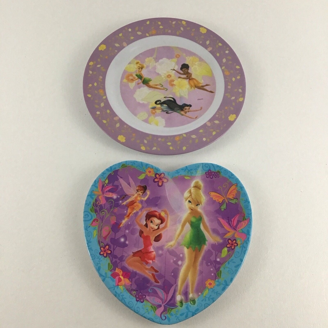 Disney Fairies Tinker Bell Plate Kid Dinnerware Rosetta Fawn Iridessa ...