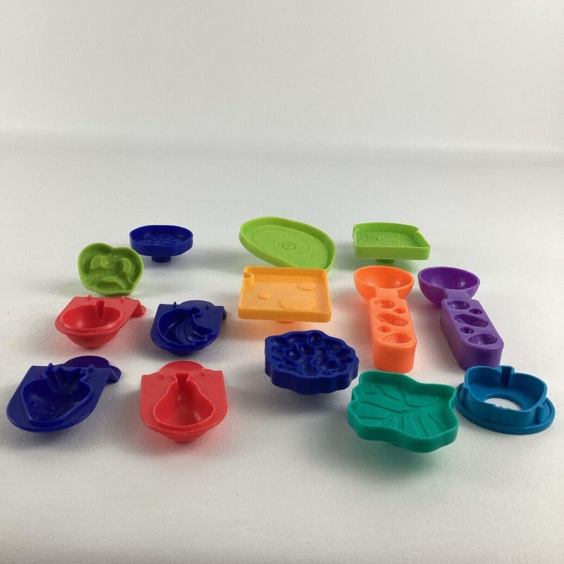Play-doh Modeling Clay Molds Tools Food Scoopers Cutters Fruit Vintage ...