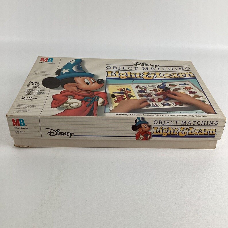 Disney Mickey Mouse Object Matching Game Light & Learn MB Vintage 1986 ...