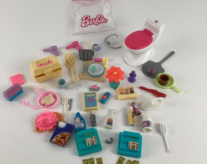 Barbie Dream House Replacement Accessories Toilet Cleaning Register Lot ...