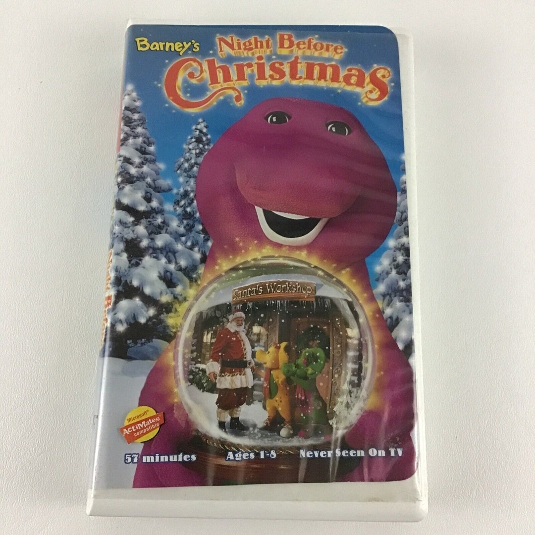 Barney VHS Tape Night Before Christmas Sing Along Songs Holiday Vintage ...