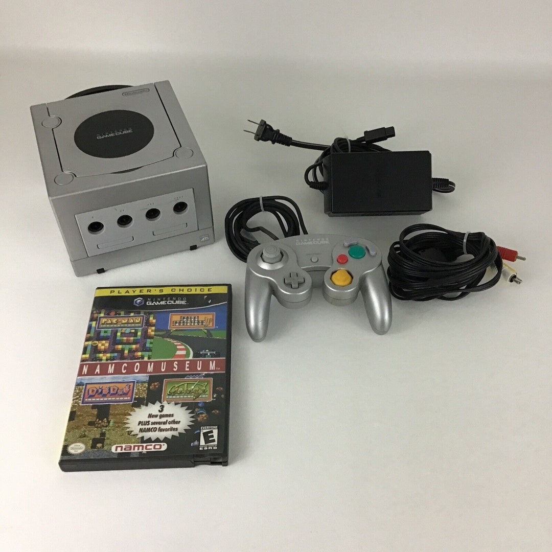 Nintendo Gamecube Silver Console TESTED Complete Namco Games Controller ...