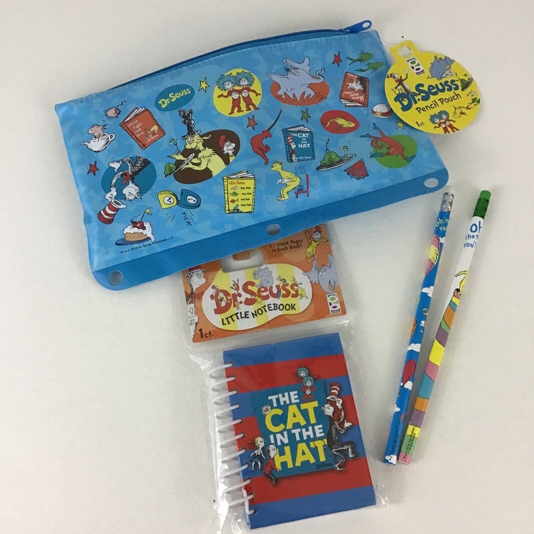 Dr Seuss Pencil Pouch Case Little Notebook Pencils 4pc Lot School ...