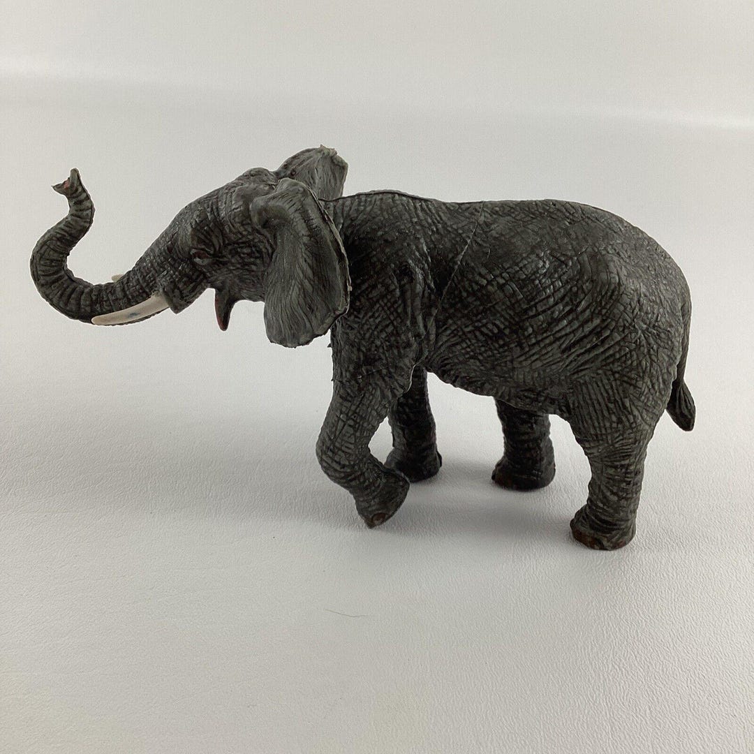 Vintage AAA Elephant Rubber 4" Action Figure Toy Pachyderm Trunk Land ...