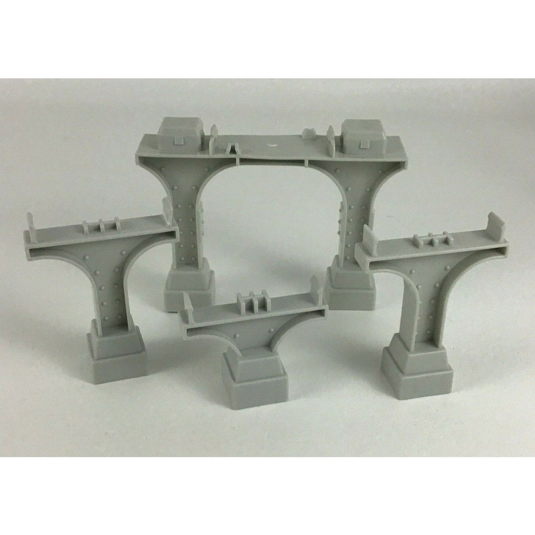Geotrax Train Replacement Bridge Supports Gray Elevation Risers 4pc Lot ...