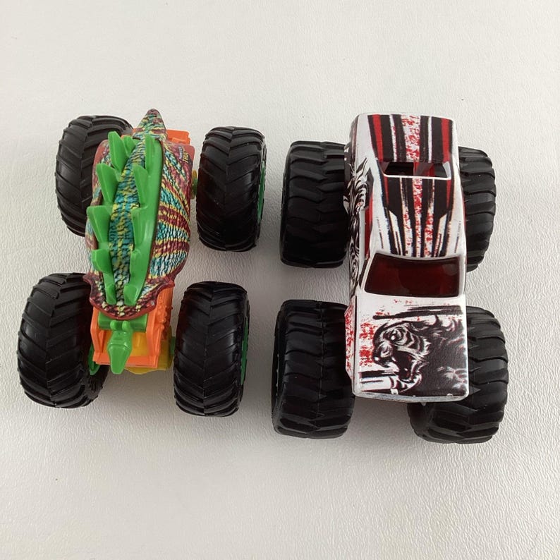 Adventure Force White Tiger Monster Truck Hot Wheels Motosaurus Dino ...