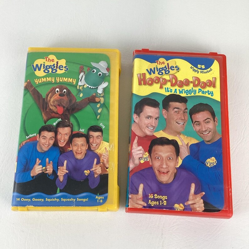 The Wiggles VHS Tapes Hoop-dee-doo Wiggly Party Yummy Yummy Sing Along ...