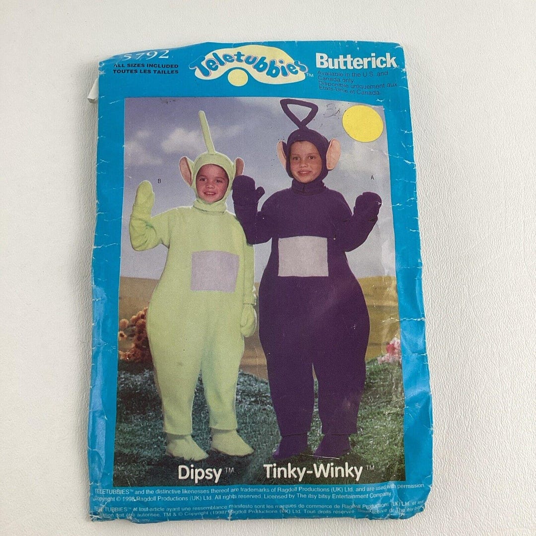 Butterick Teletubbies Pattern 5792 Child Tinky Winky Dipsy Costume ...