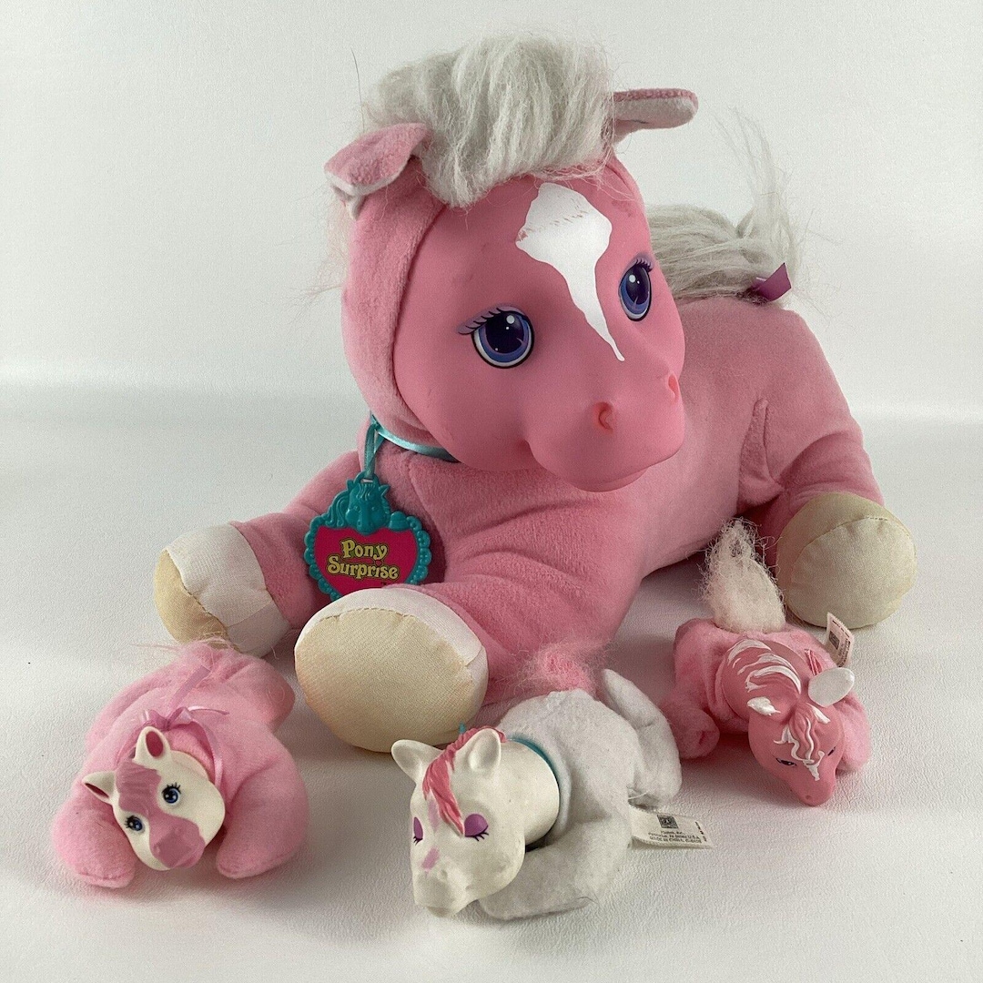 Pony Surprise Plush Stuffed Animal 13" Toy Horse Foal Inside Vintage ...