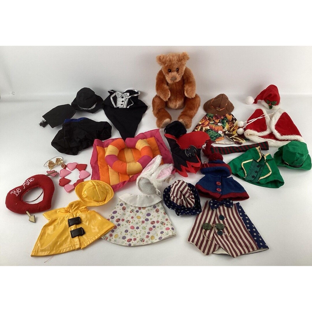 Teddy Bear Dress up Holiday 13 Plush Lot Ty Clothing 12 Outfits ...