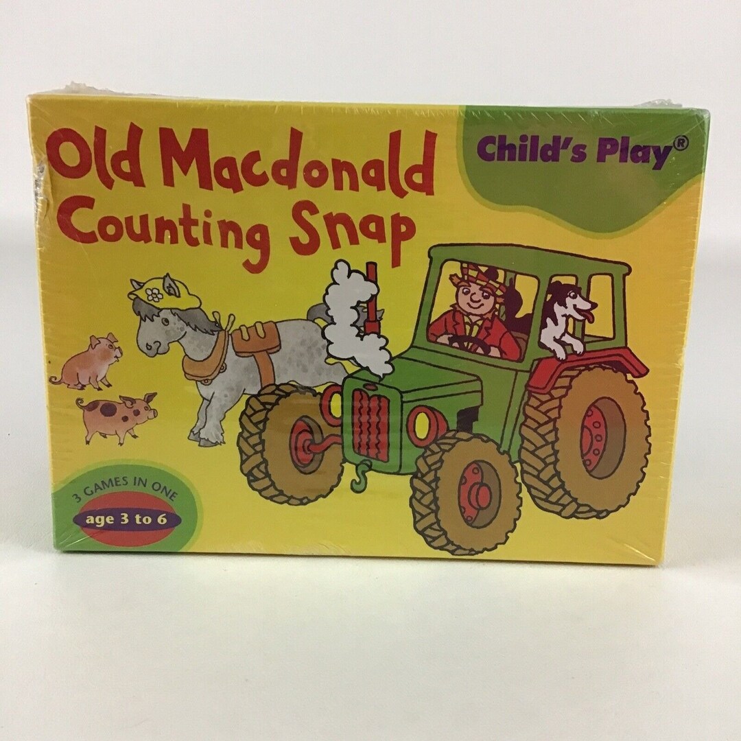 Old Macdonald Counting Snap Card Games Preschool Vintage 1976 NEW ...