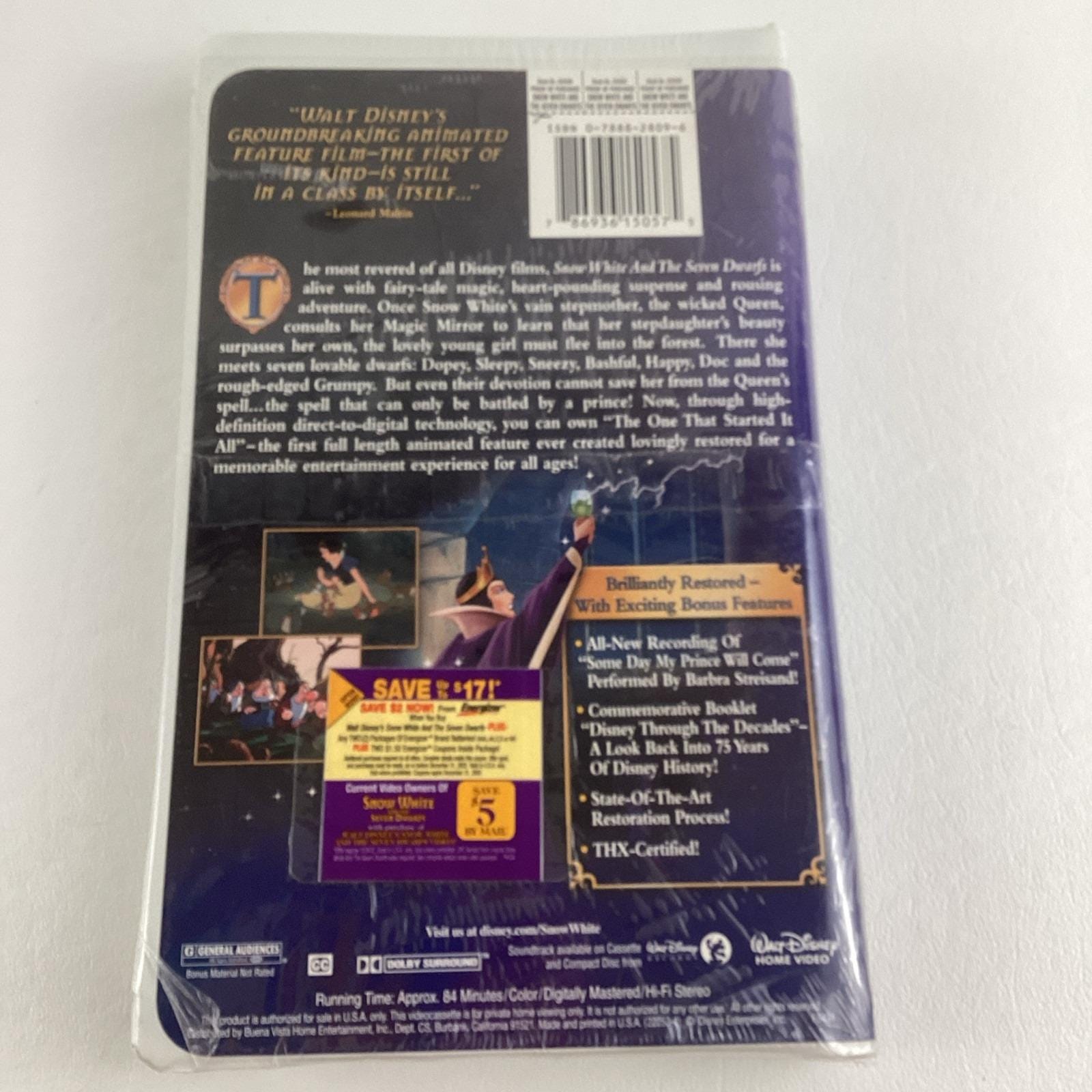 Disney Snow White Seven Dwarfs VHS Tape Princess Platinum Edition ...