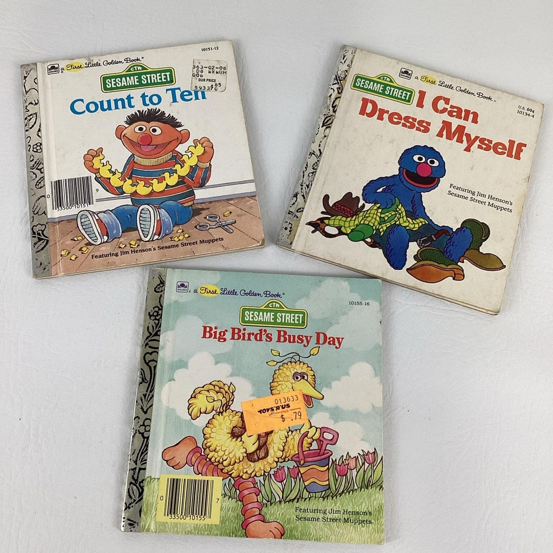 First Little Golden Book Sesame Street Lot Ernie Count Grover Big Bird ...