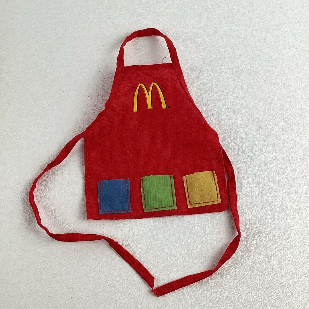 Barbie Mcdonald's Fun Time Replacement Doll Apron Red Color Pockets ...