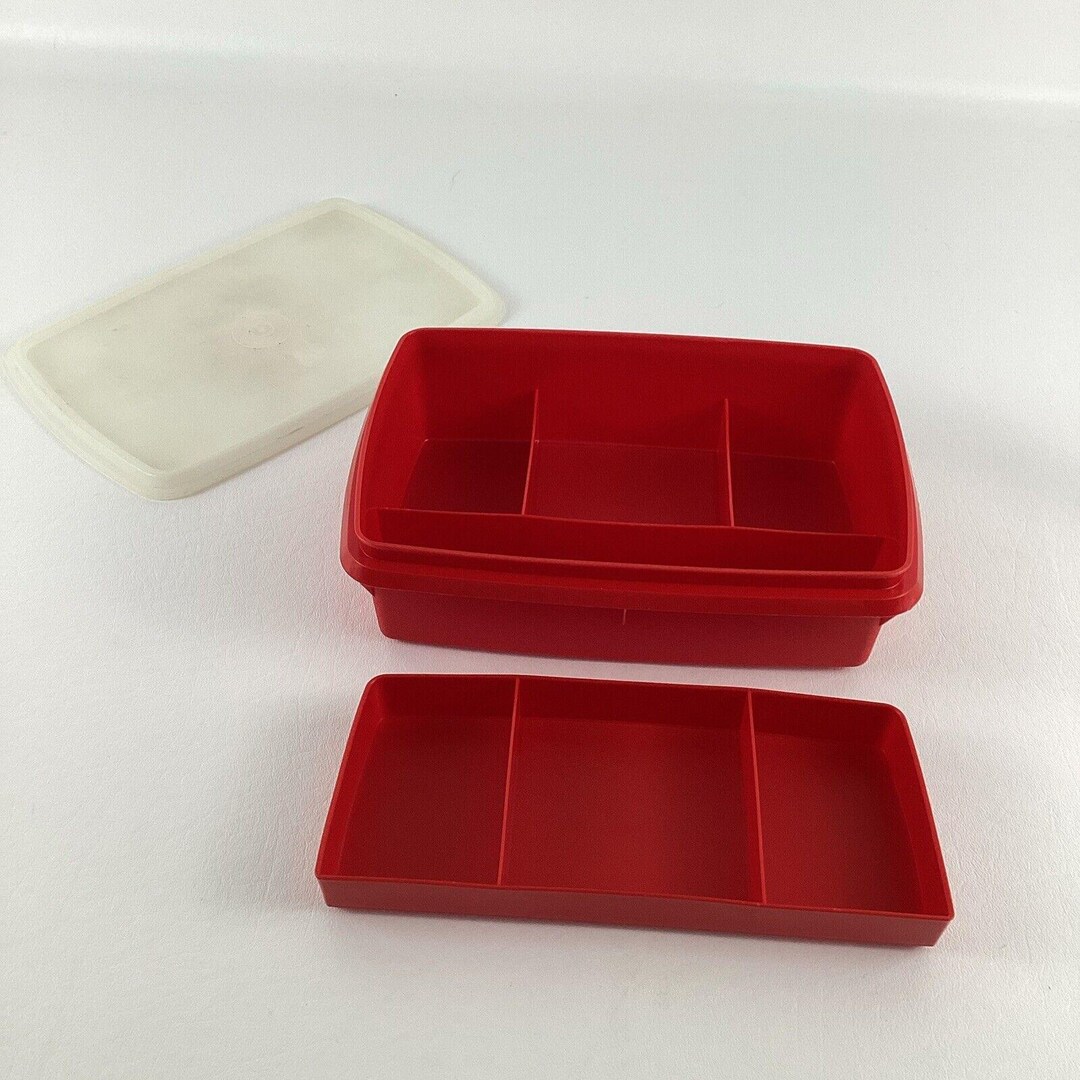 Tupperware Red Stow & Go Craft Box Tuppercraft Storage Container 767-2 ...