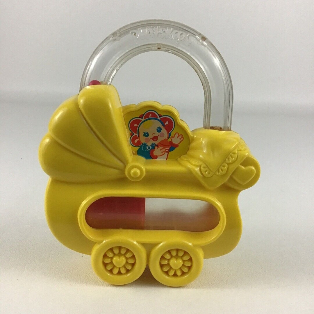 Playskool Baby Giggle Rattle Fun Filled Sights Sounds Shake Toy Vintage ...