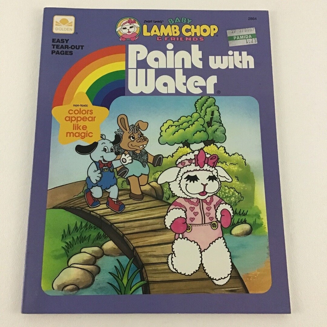 Shari Lewis Lamb Chop & Friends Paint With Water Activity Book Vintage ...