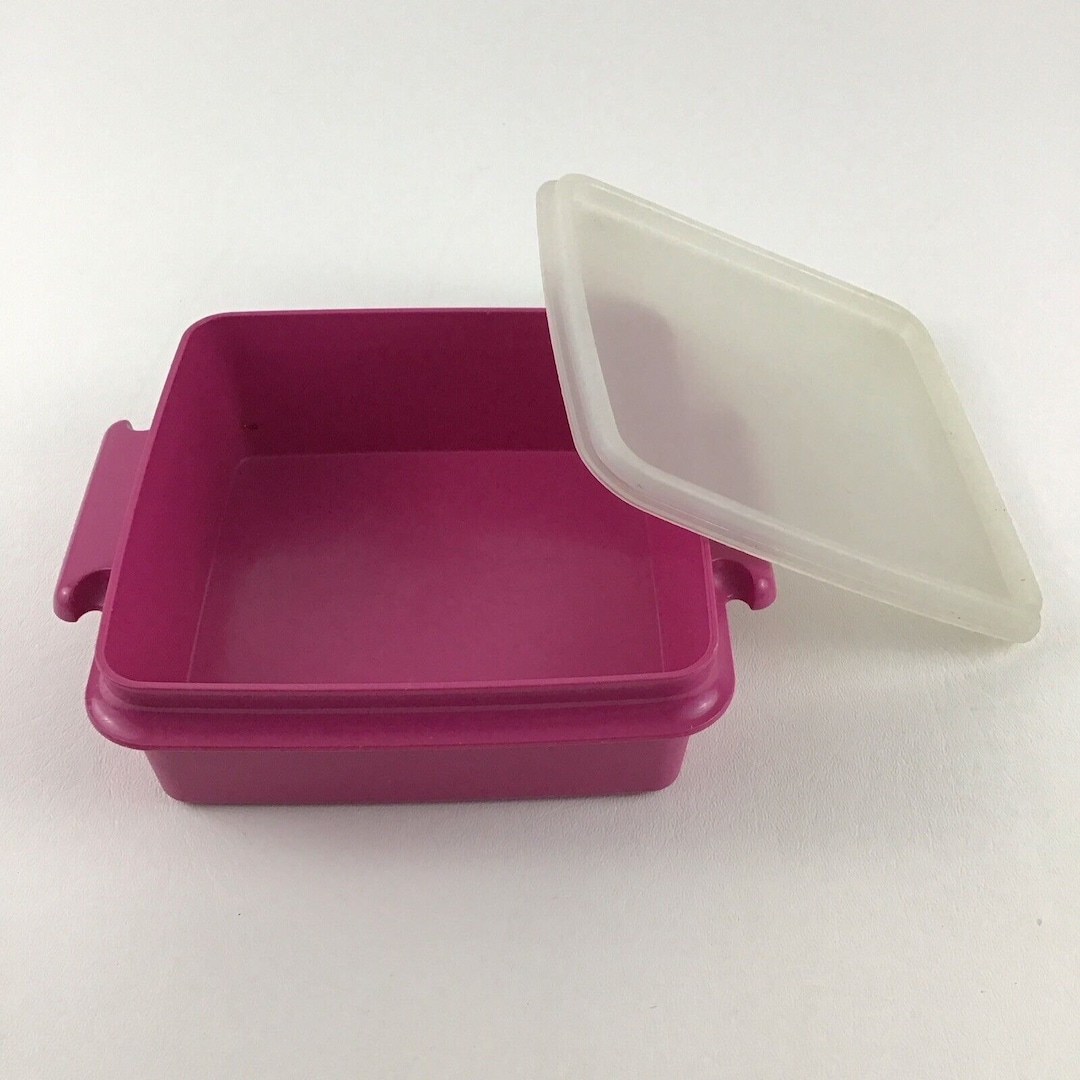 Tupperware PINK Sandwich Square Food Keeper Lunch Box Container 1362-20 ...