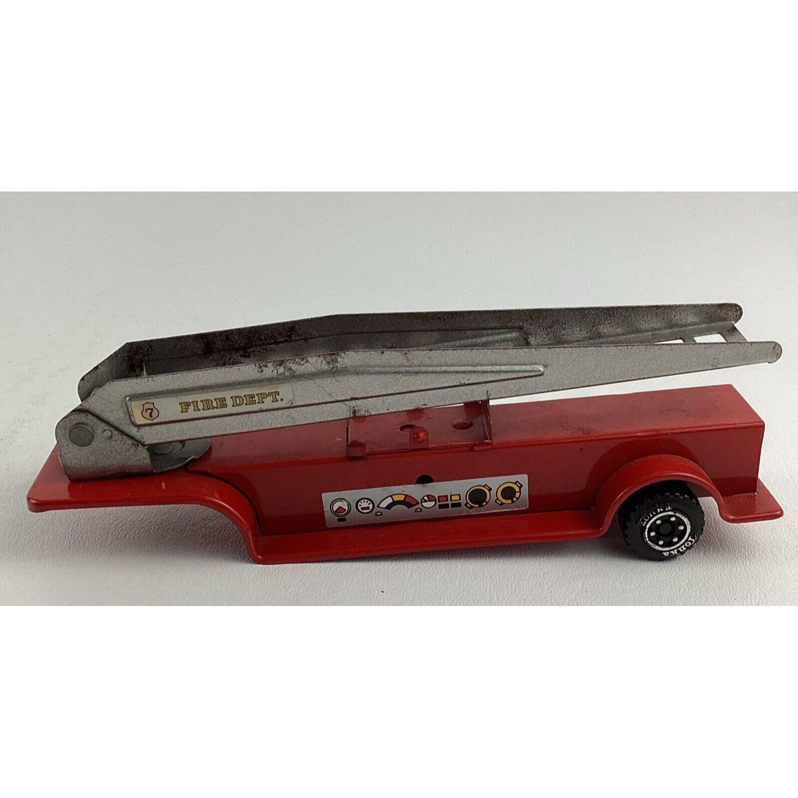 Vintage Tonka Fire Department Hook Ladder Firetruck 8" Trailer Metal ...