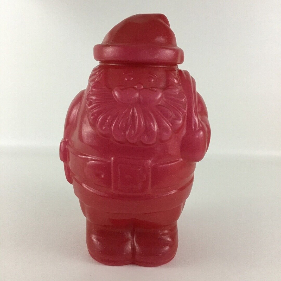 Vintage Packerware Blow Mold Red Plastic Santa Claus Holiday Cookie Jar ...