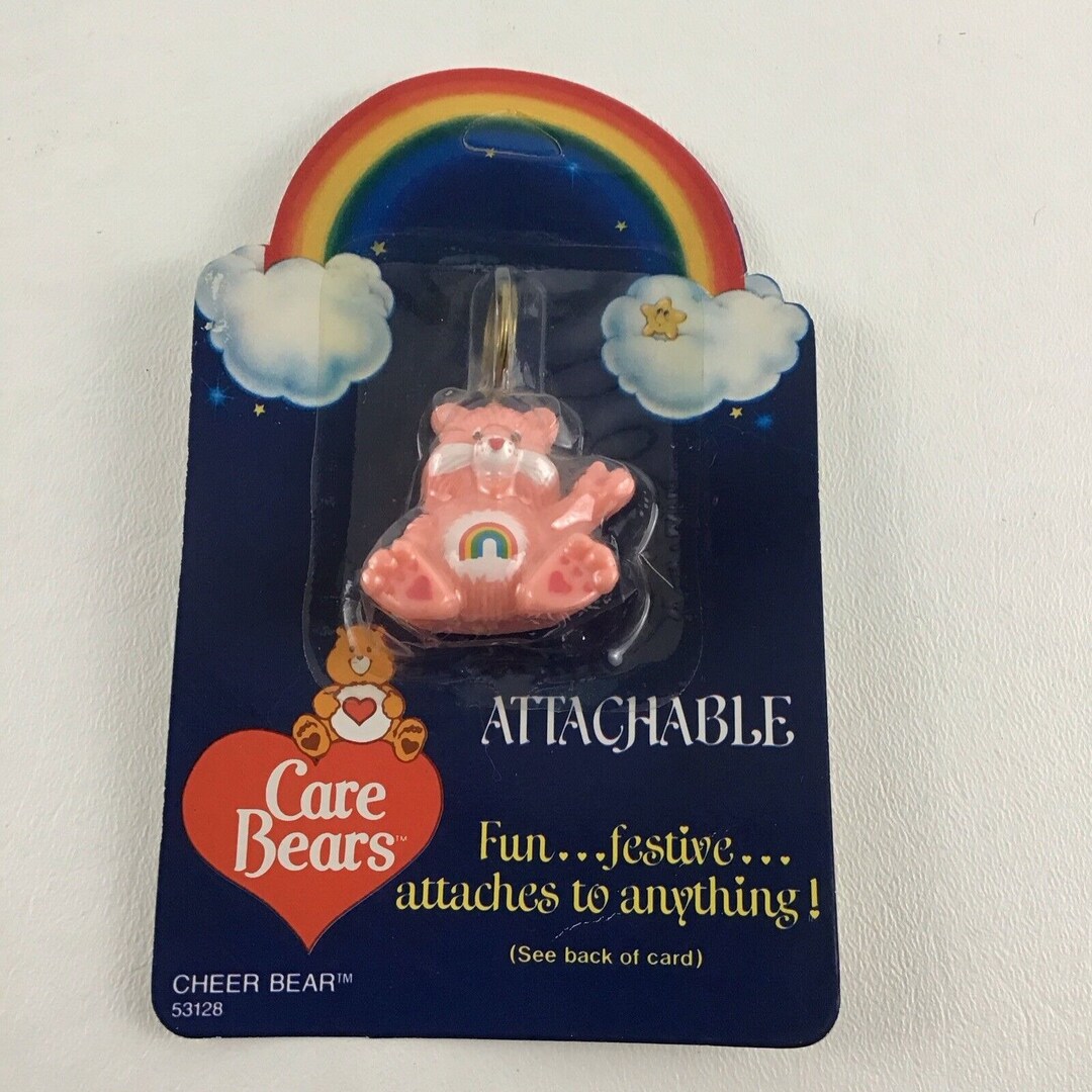 Care Bears Cheer Bear Attachable Key Ring Zipper Vintage 1984 American ...