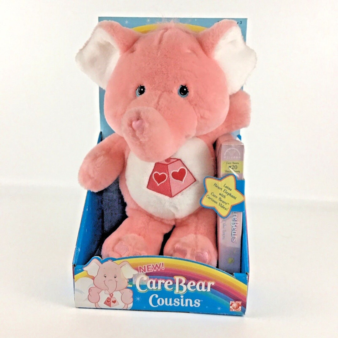 Care Bears Cousins Lotsa Heart Elephant 12” Plush Stuffed Toy VHS Tape ...