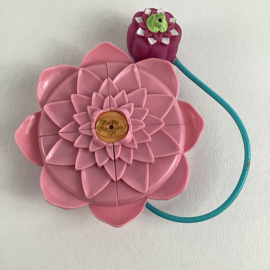 Polly Pocket Fountain Fantasy Waterlily Playset Water Squirt Vintage ...