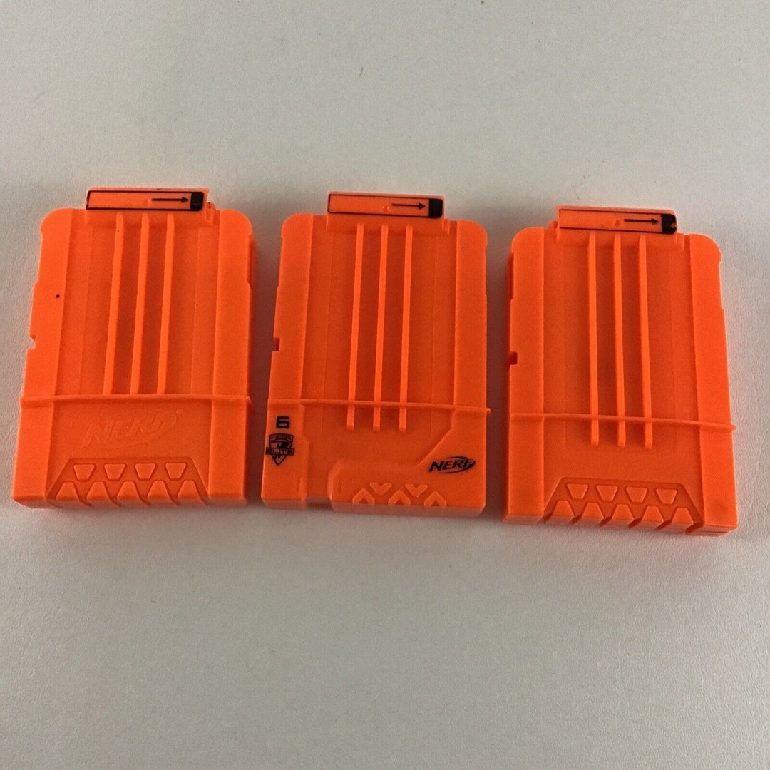 Nerf N-strike Elite Ammo Clip Magazine 6 Dart Holder Ammo Round Orange ...