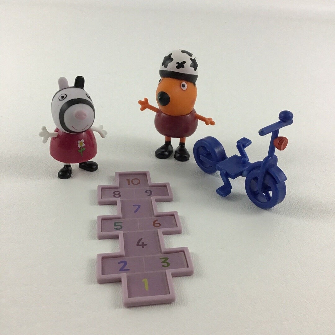 Peppa Pig Friends Zoe Hopscotch Freddy Bike Ride Figure Lot Vintage ...