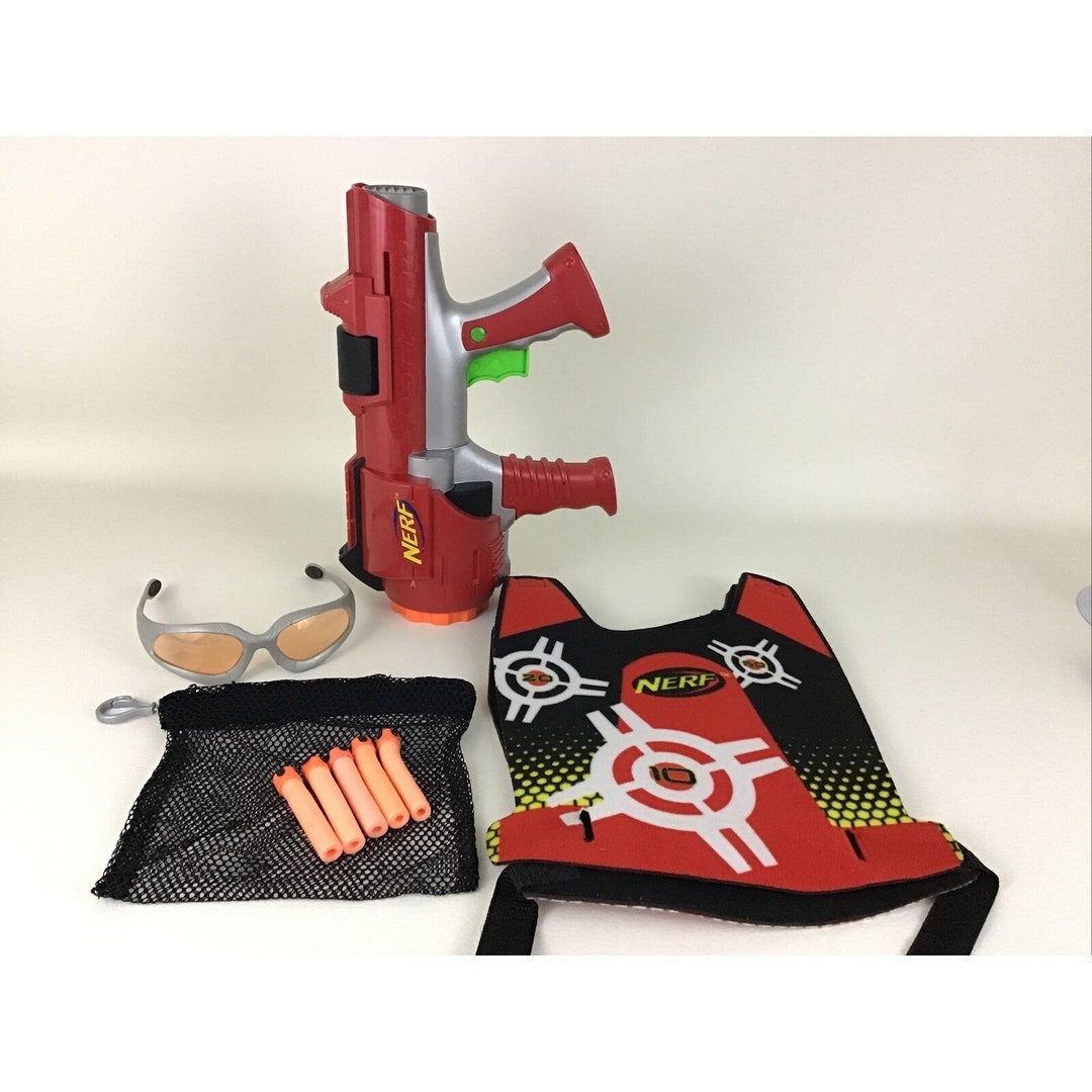 Nerf Dart Tag Hyperfire Blaster Gun Red Vest Glasses Soft Foam Darts ...