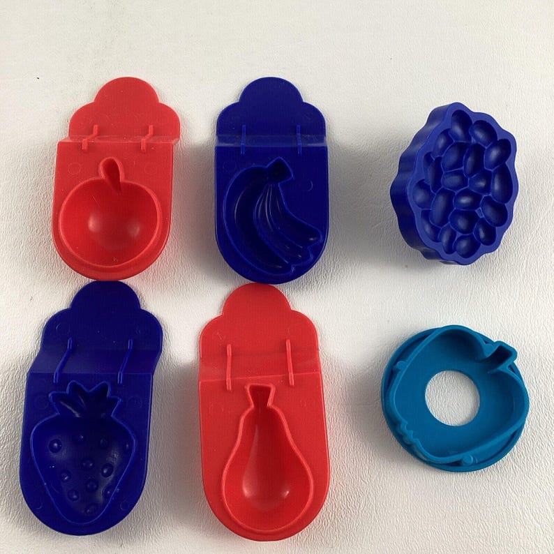 Play-doh Modeling Clay Molds Tools Food Scoopers Cutters Fruit Vintage ...