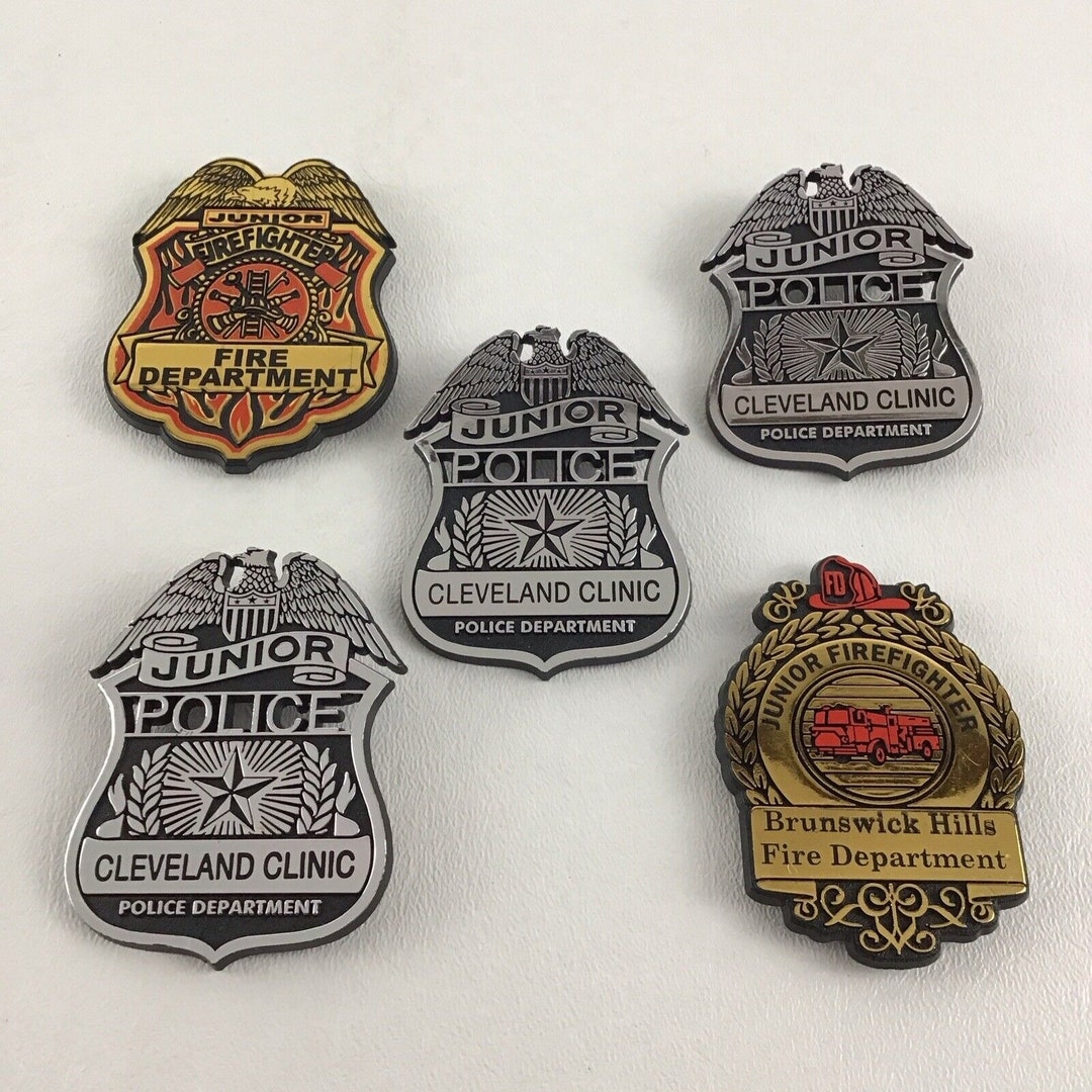 Junior Firefighter Police Officer Badges Lot Brunswick Cleveland Clinic ...
