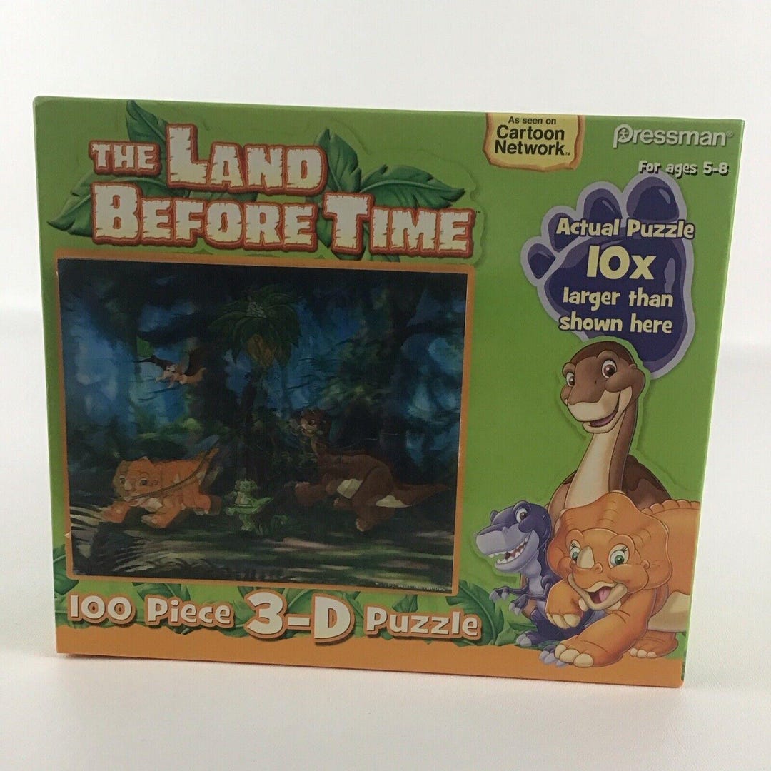 The Land Before Time 100 Piece 3-D Puzzle Activity Dinosaurs Pressman ...