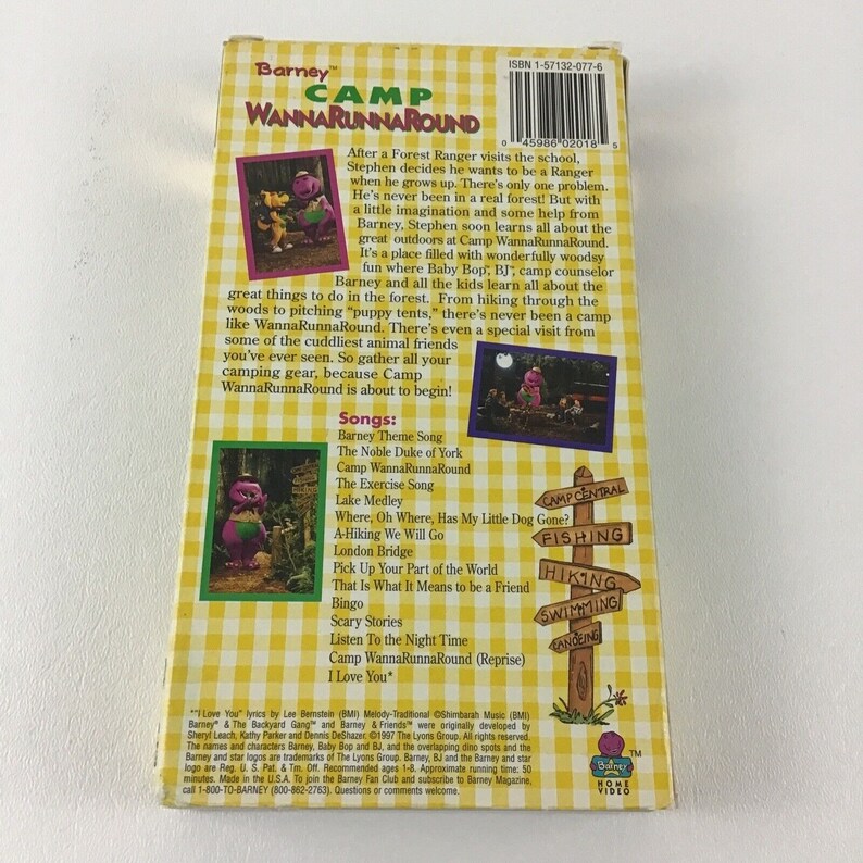Barney & Friends White VHS Tape Camp Wannarunnaround Classic - Etsy