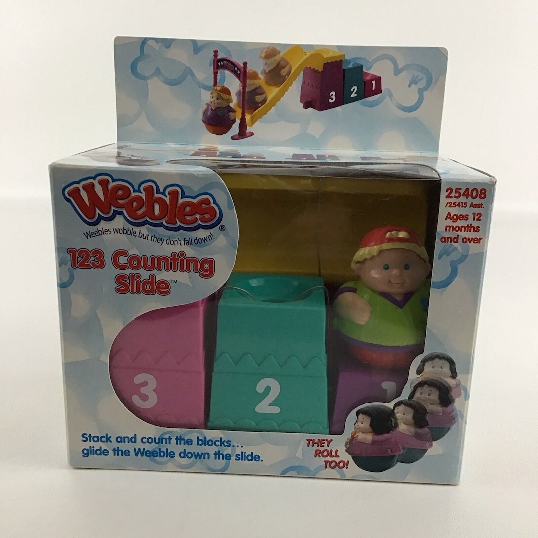 Weebles 123 Counting Sliding Board Stack Count Blocks Toy Vintage 2001 ...