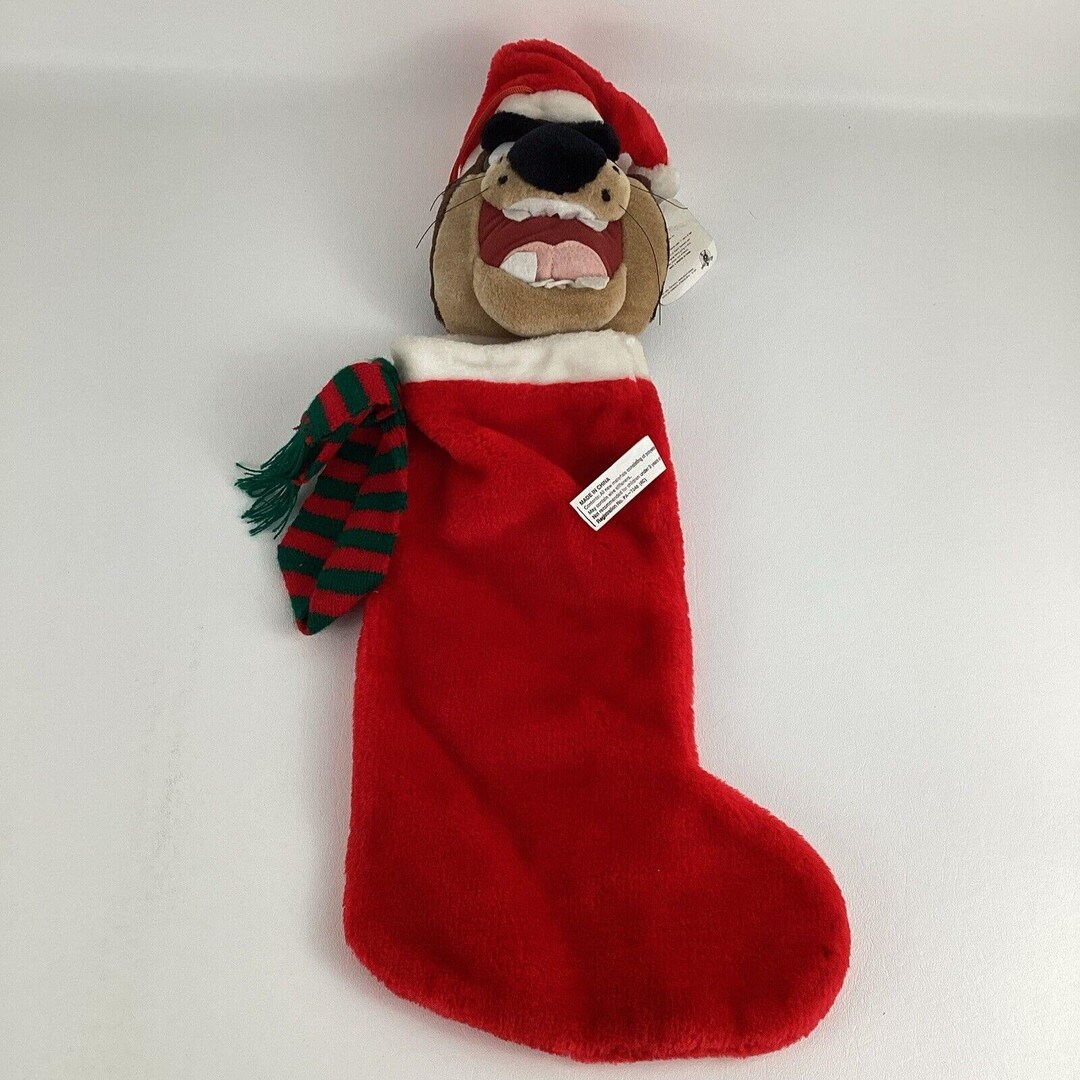Looney Tunes Tasmanian Devil Taz Christmas Stocking Vintage 1997 Warner ...
