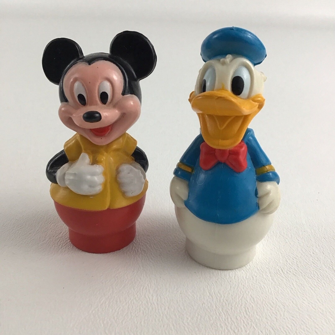 Disney Mickey Mouse Donald Duck PVC Figures Finger Puppets Vintage 80s ...