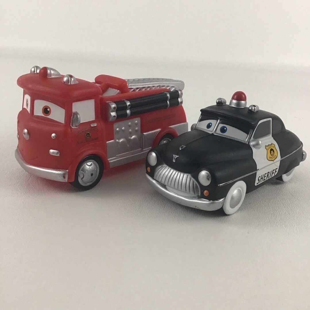 Disney Cars Water Bath Pool Toy Sheriff Red Firetruck Rescue 4 Plastic ...