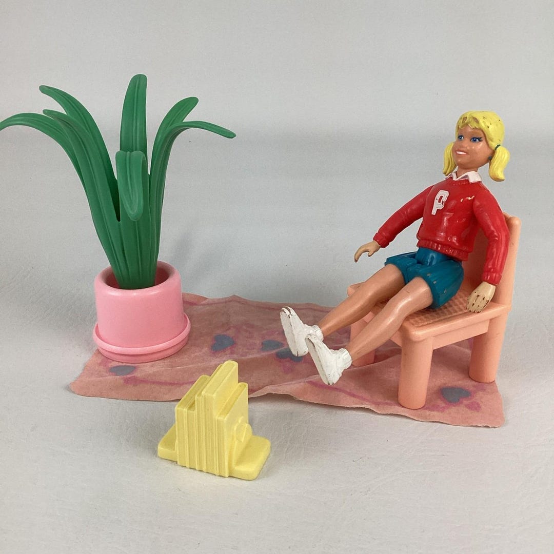 Playskool Dollhouse Replacement Lot Cheerleader Figure Plant Chair ...