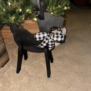 Handcrafted Wooden Reindeer, White Farmhouse Christmas Decor, Christmas ...