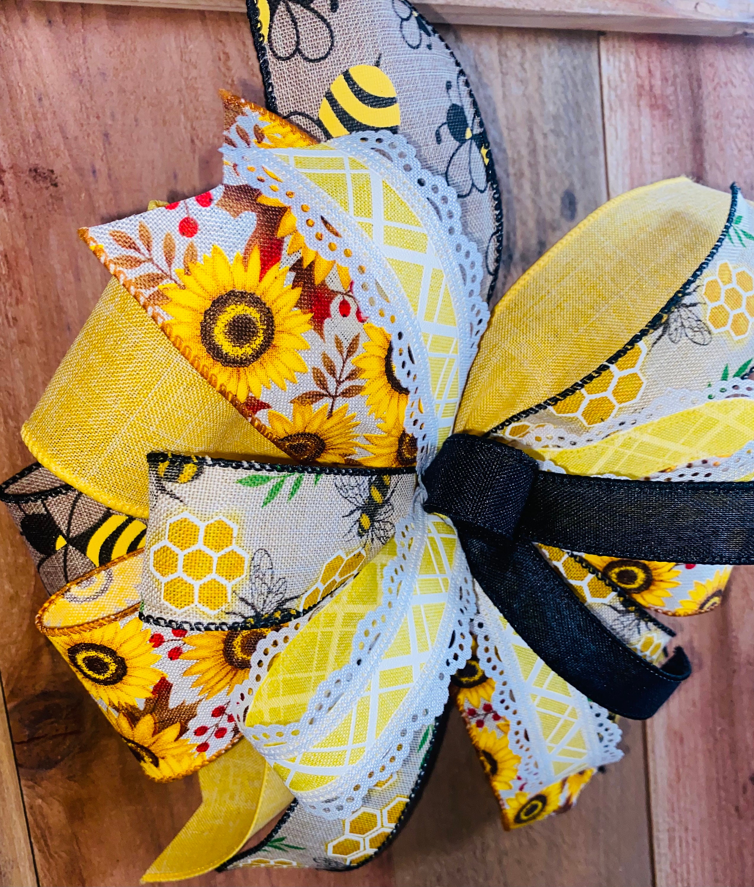 Sunflower Bow, Fall Bow, Bumble Bee Bow, Bee Bow, Sunflower & Bee Bow ...