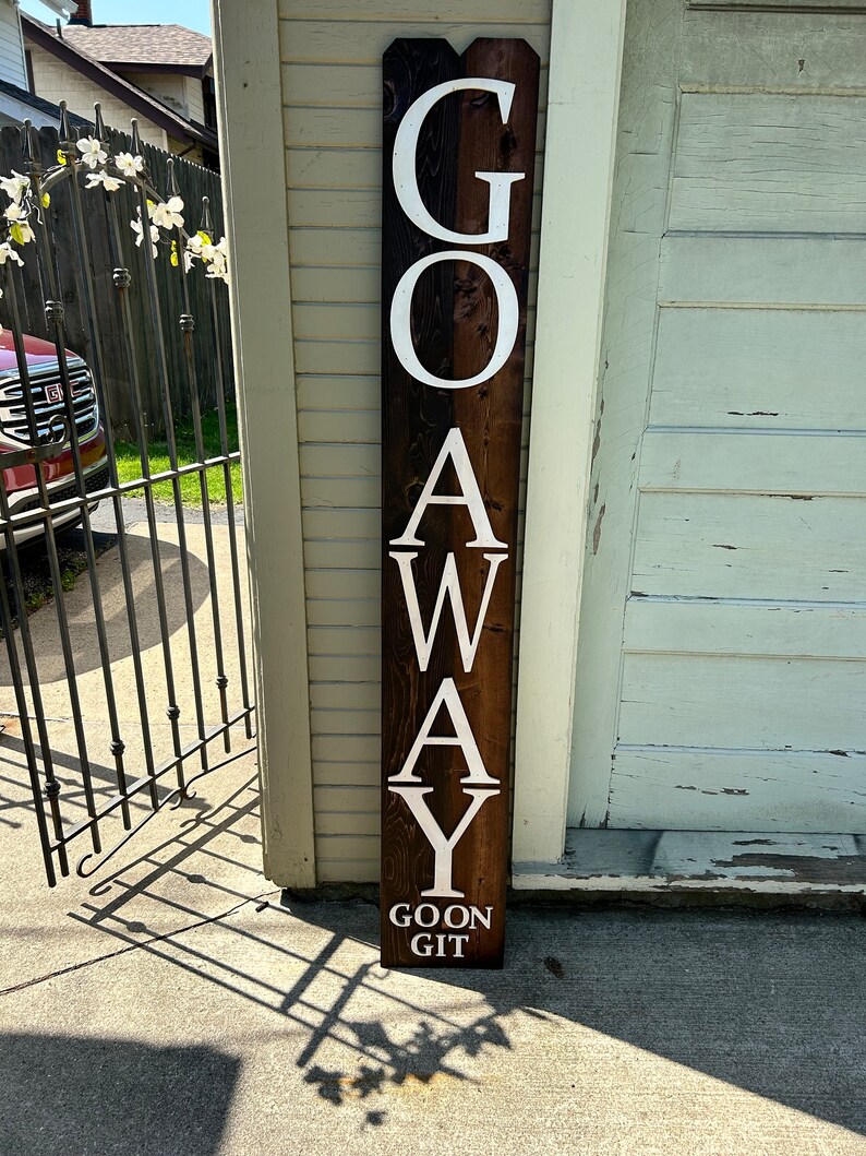 Large Welcome Signs,go Away, Front Porch Decor,front Porch,rustic ...