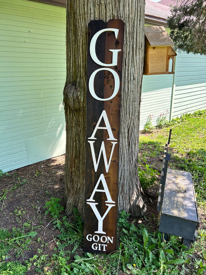 Large Welcome Signs,go Away, Front Porch Decor,front Porch,rustic ...