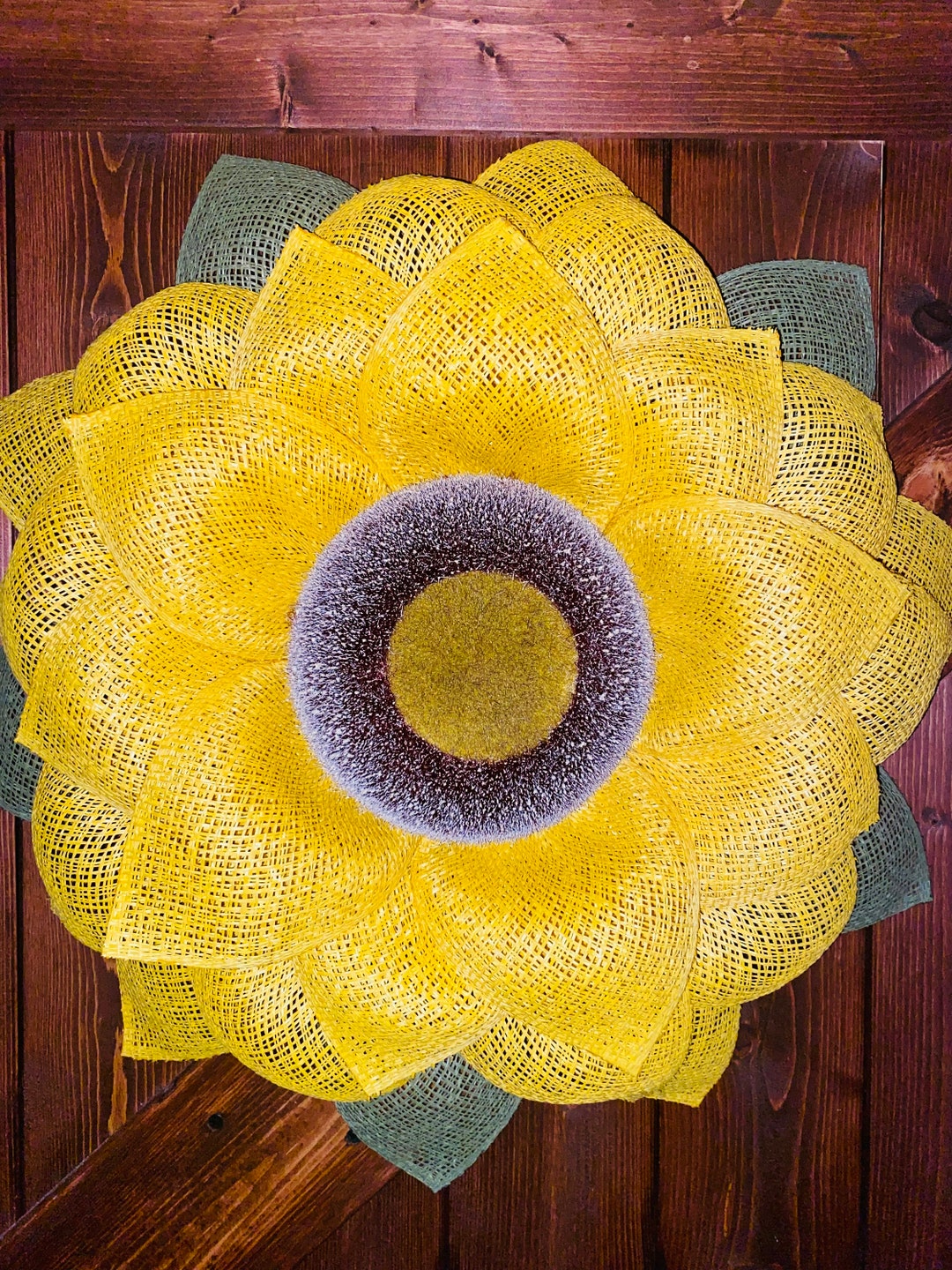 Sunflower Wreath, Poly Burlap Sunflower, Sunflower Door Decor ...