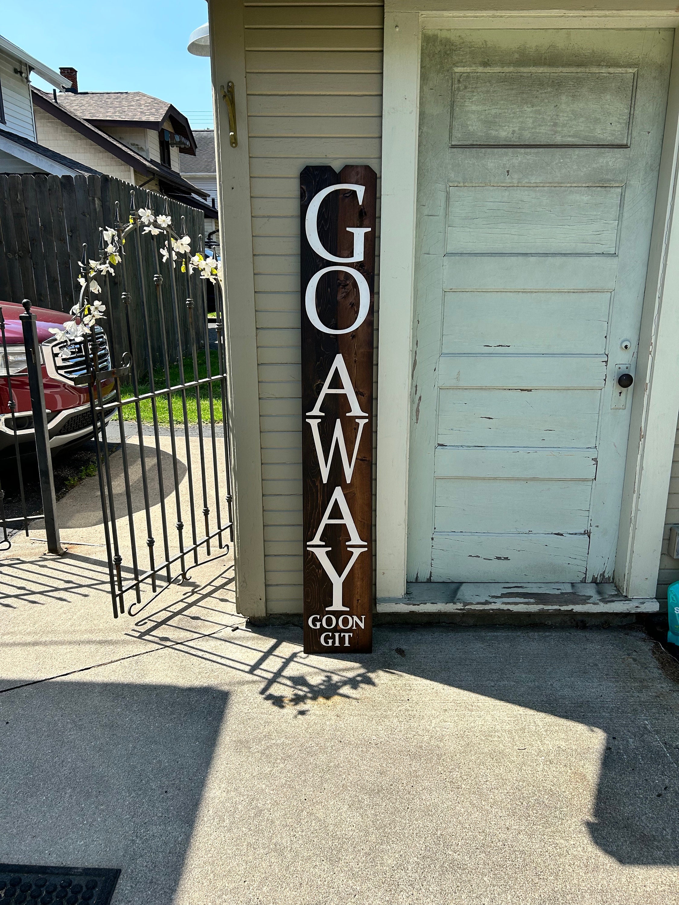 Large Welcome Signs,go Away, Front Porch Decor,front Porch,rustic ...