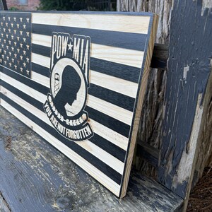 Wooden Flag, POW Flag, Patriotic Wall Art, Gift for Veteran, Flag Home ...
